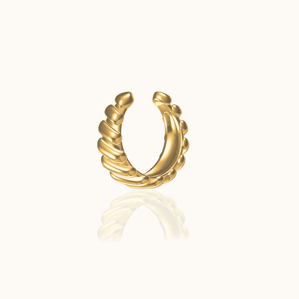 Twisted Chubby Cartilage Gold Cuff Thick Single Croissant Ear Cuff ...